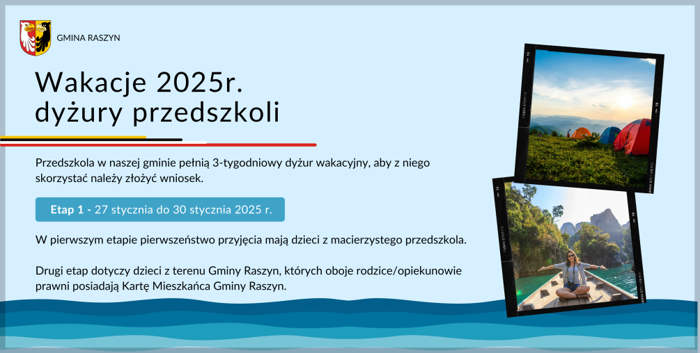 Dyżury wakacyjne przedszkoli w 2025 roku | Gmina Raszyn